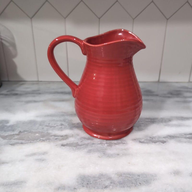 Red Ceramic Pitcher - Etsy
