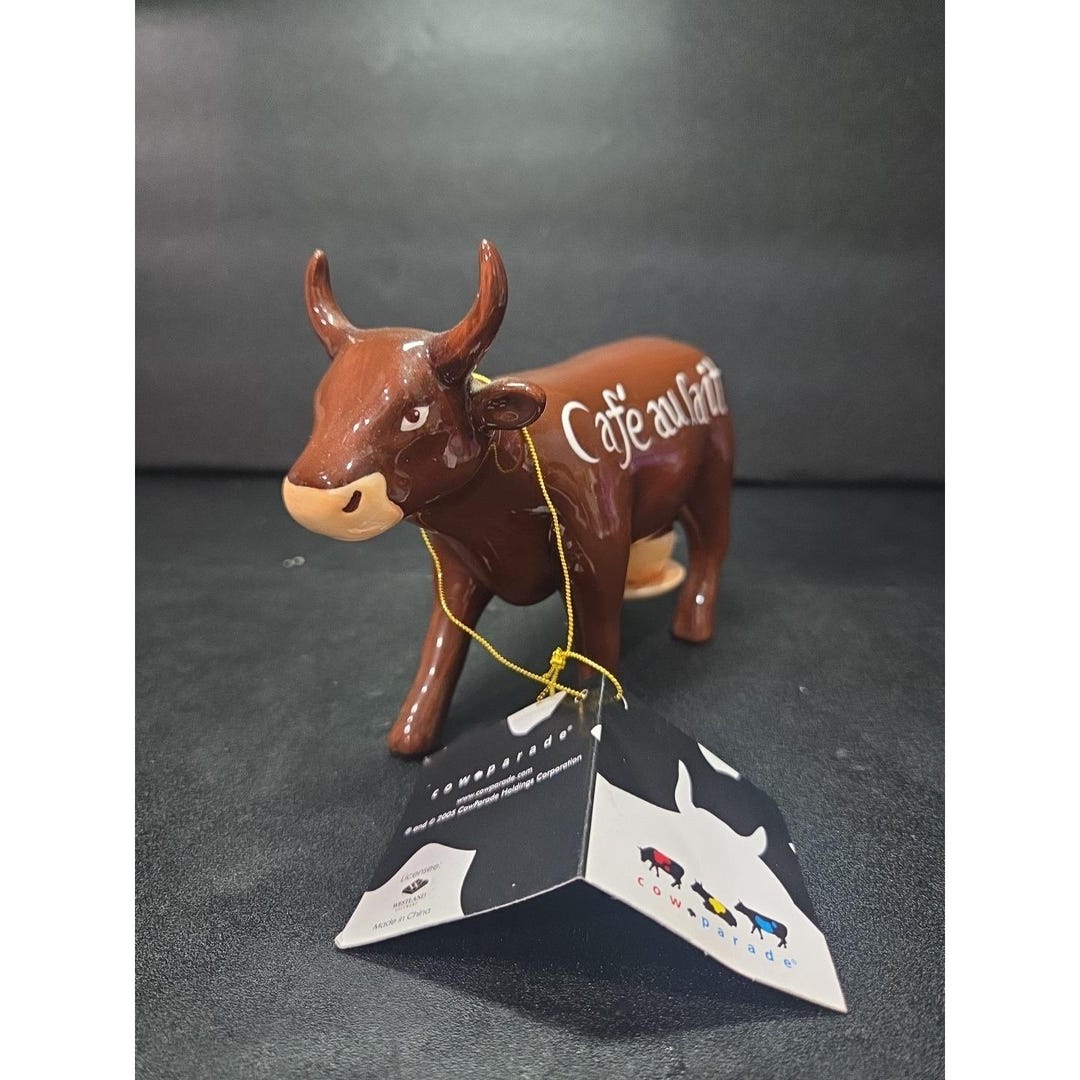 Cow Parade Cafe Au Lait Cow Figurine, Westland Giftware, Collectible ...