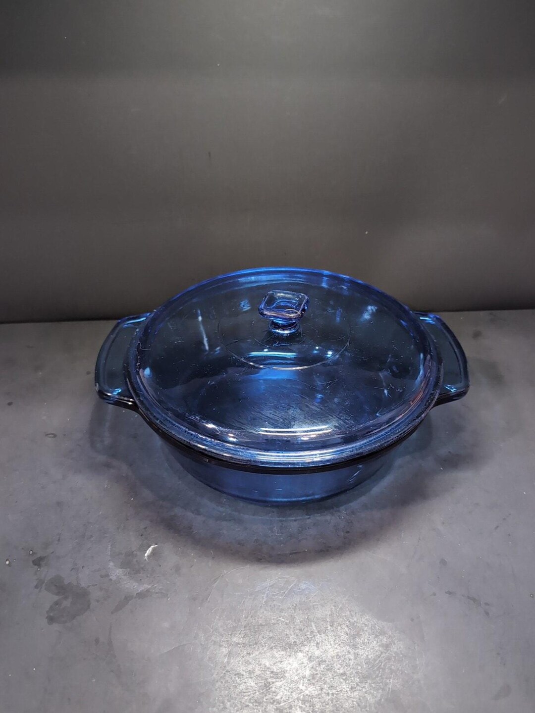 Anchor Hocking Cobalt Blue Casserole, 2 Qt Covered Ovenware, Clear ...