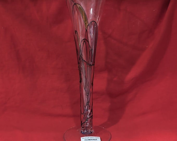 Milano Romanian Mosaic Stain Glass Champagne Flute, 10" Tall, Hollow ...