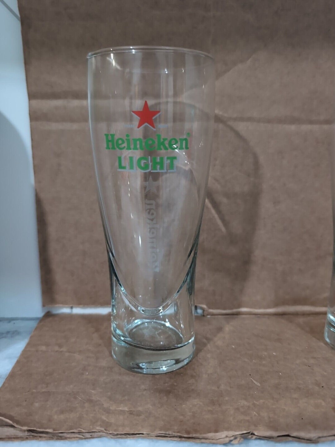Heineken Light Beer Glass, Red Star Design, 7.25 Tall, Drinking ...