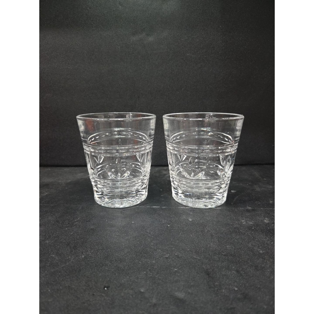 Dresden by Macryl Crystal Double Old Fashion Glasses, Lowball Set of 2 ...