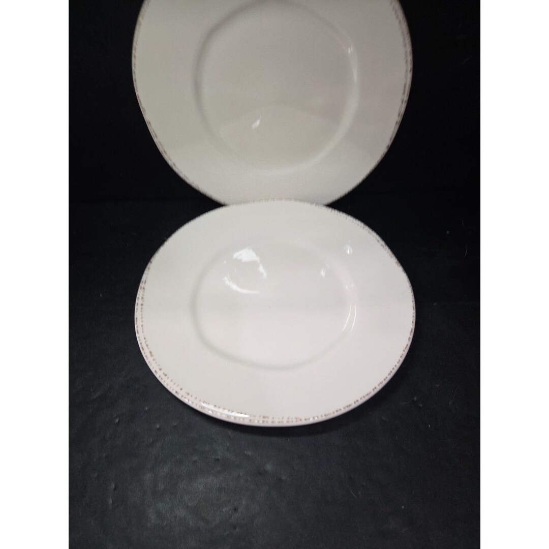 Libbey Farmhouse Dinner Plates Set, FH-503 242, Cream Ivory Plates, Set ...