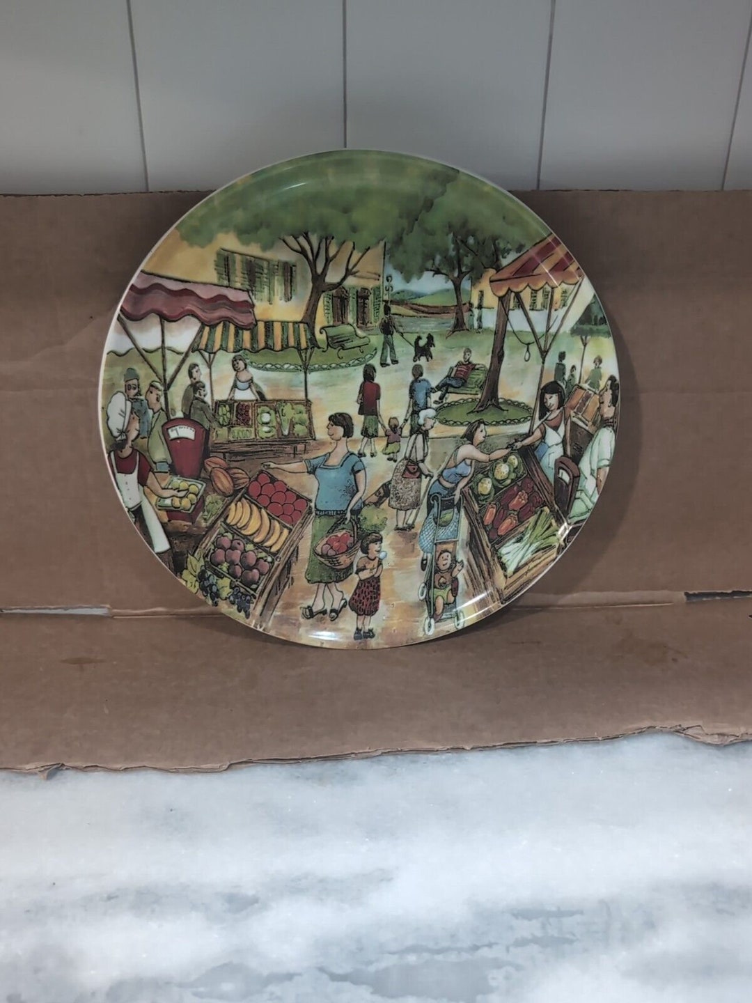 Effetti Darte Market Scene Dinner Plate, Made in Italy, 11, Brunelli ...