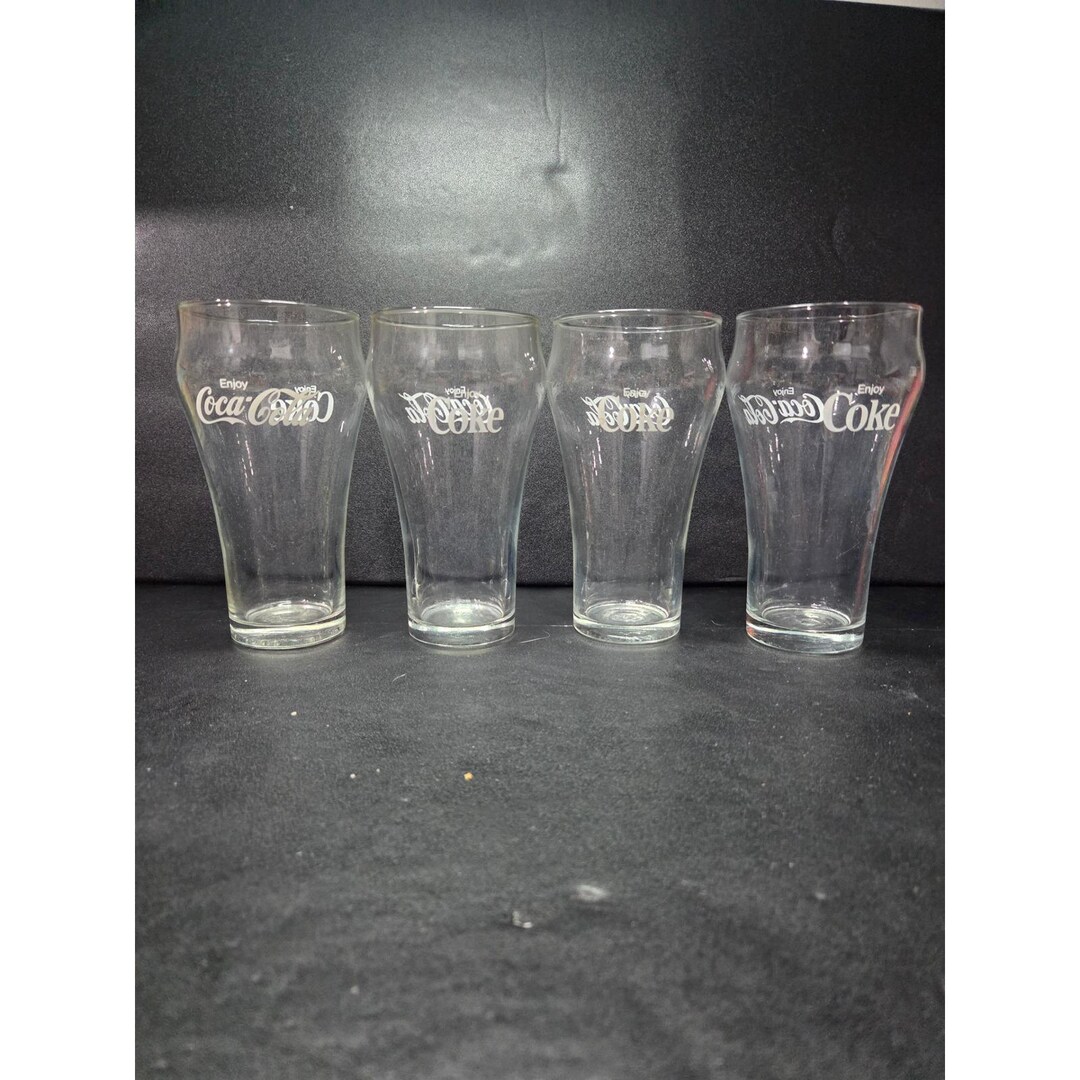 Classic Coca-cola Enjoy Coke Glasses Set, Set of 4, Vintage Glassware ...