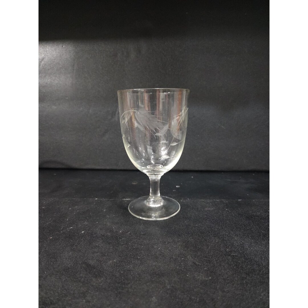 Sasaki Noritake Wheat Pattern Goblet, Vintage Water Goblet, Etched ...