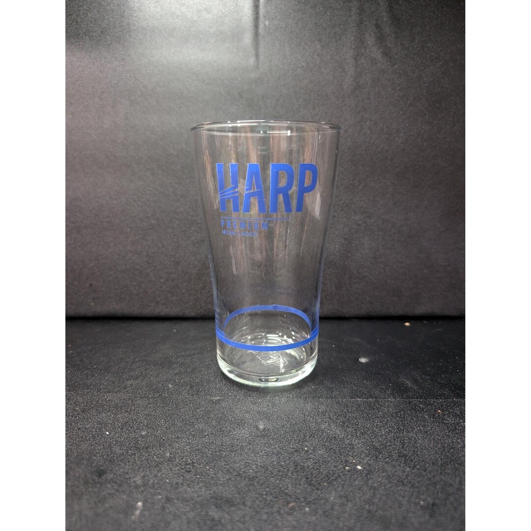 Harp Premium Irish Lager Beer Pint Glass, European Pale Style, Beer ...