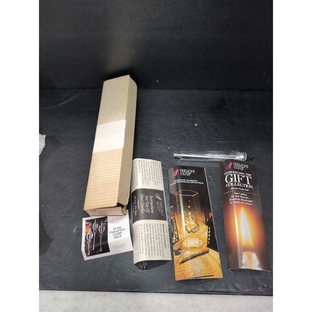 Firelight Glass 6" Classic Taper Candlestick, Hand Blown Oil Lamp ...