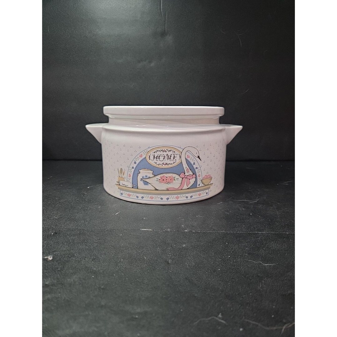 Swan Stoneware Cookie Jar, Vintage Upland Silver & Cutlery Jar, Kitchen ...