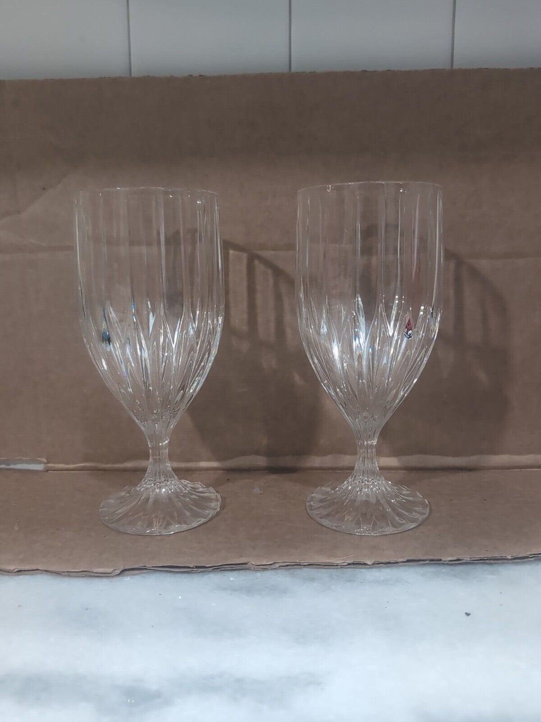 Mikasa Park Lane Glass Iced Tea Glasses Set, 7.25 Tall, Crystal Clear ...