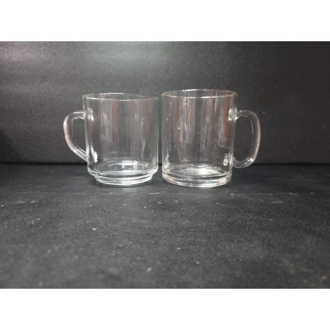 Luminarc Clear Juice Glass Coffee Mugs, Set of 2, Glassware, French Mug ...