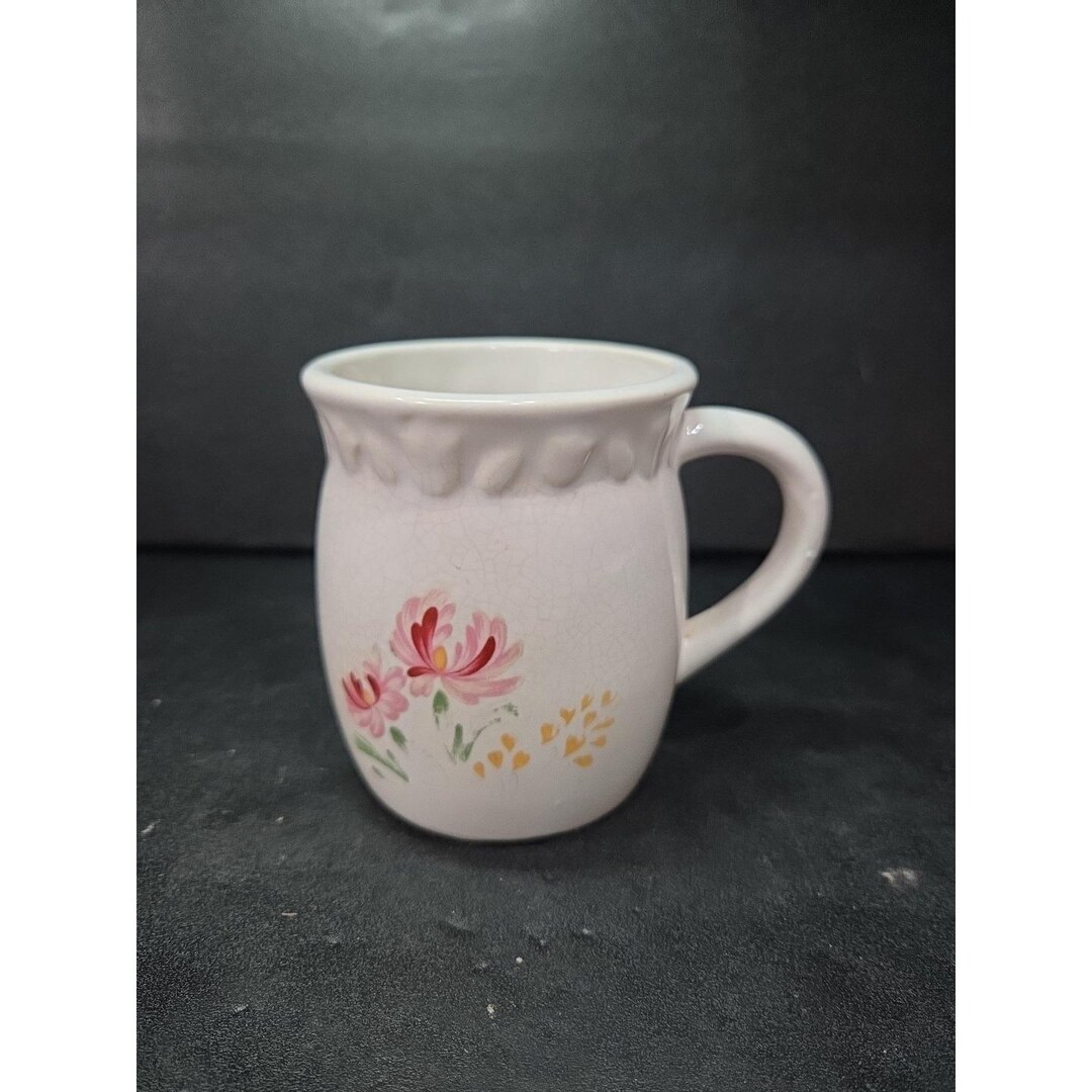 Denby Style Floral Tea Cup, Vintage Coffee Mug, Crackling, Retro ...