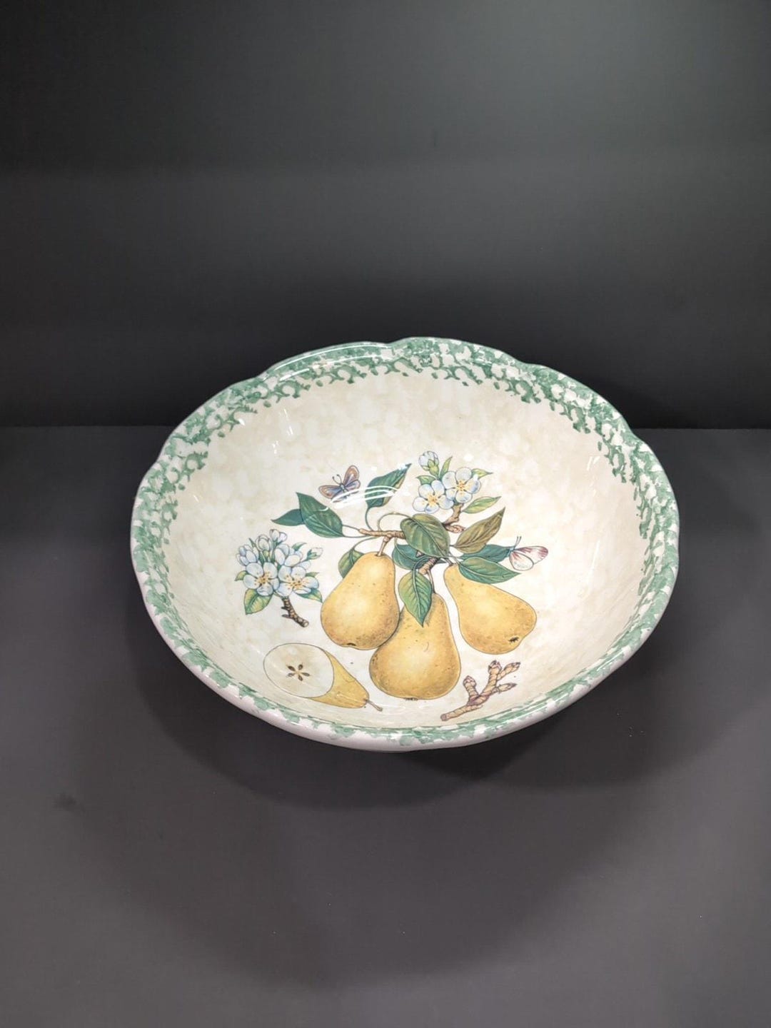 Himark Italian 13” Serving Bowl, Vintage Pasta Bowl, Pears ...