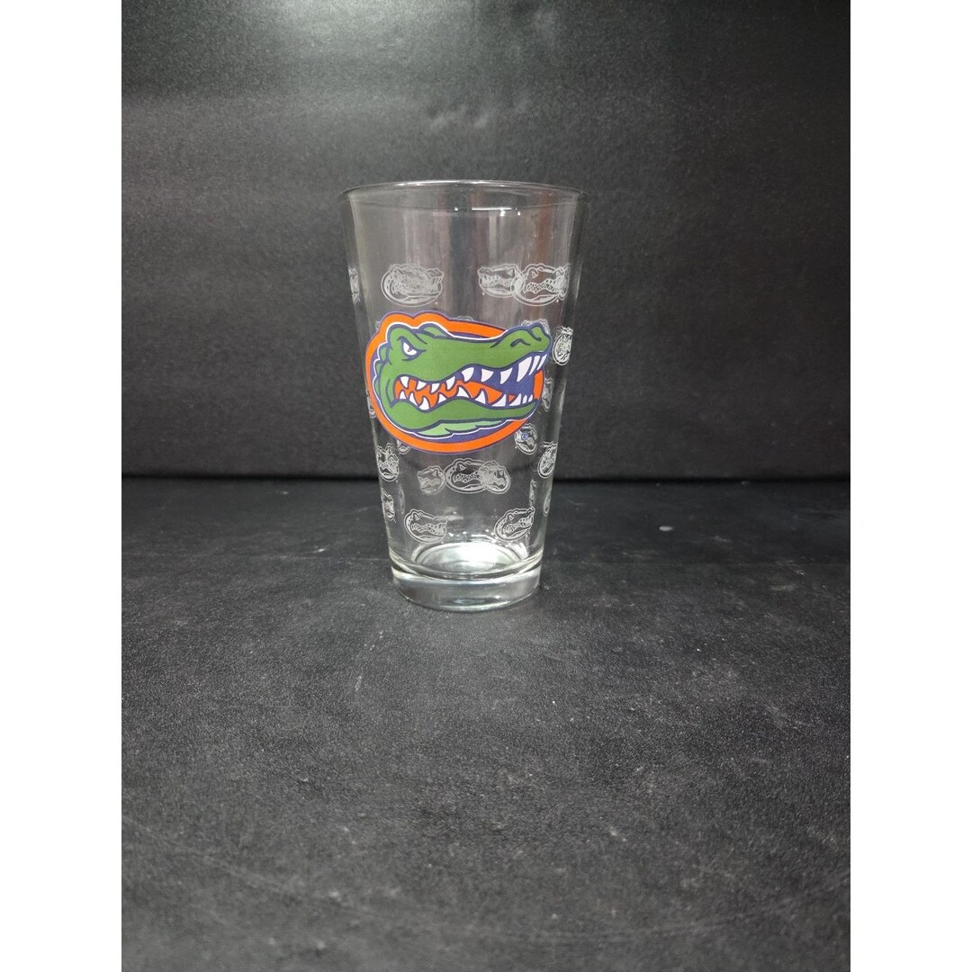 Florida Gators Pint Glass, Etched Logo Beer Glass, UF 16 Ounce Glass ...