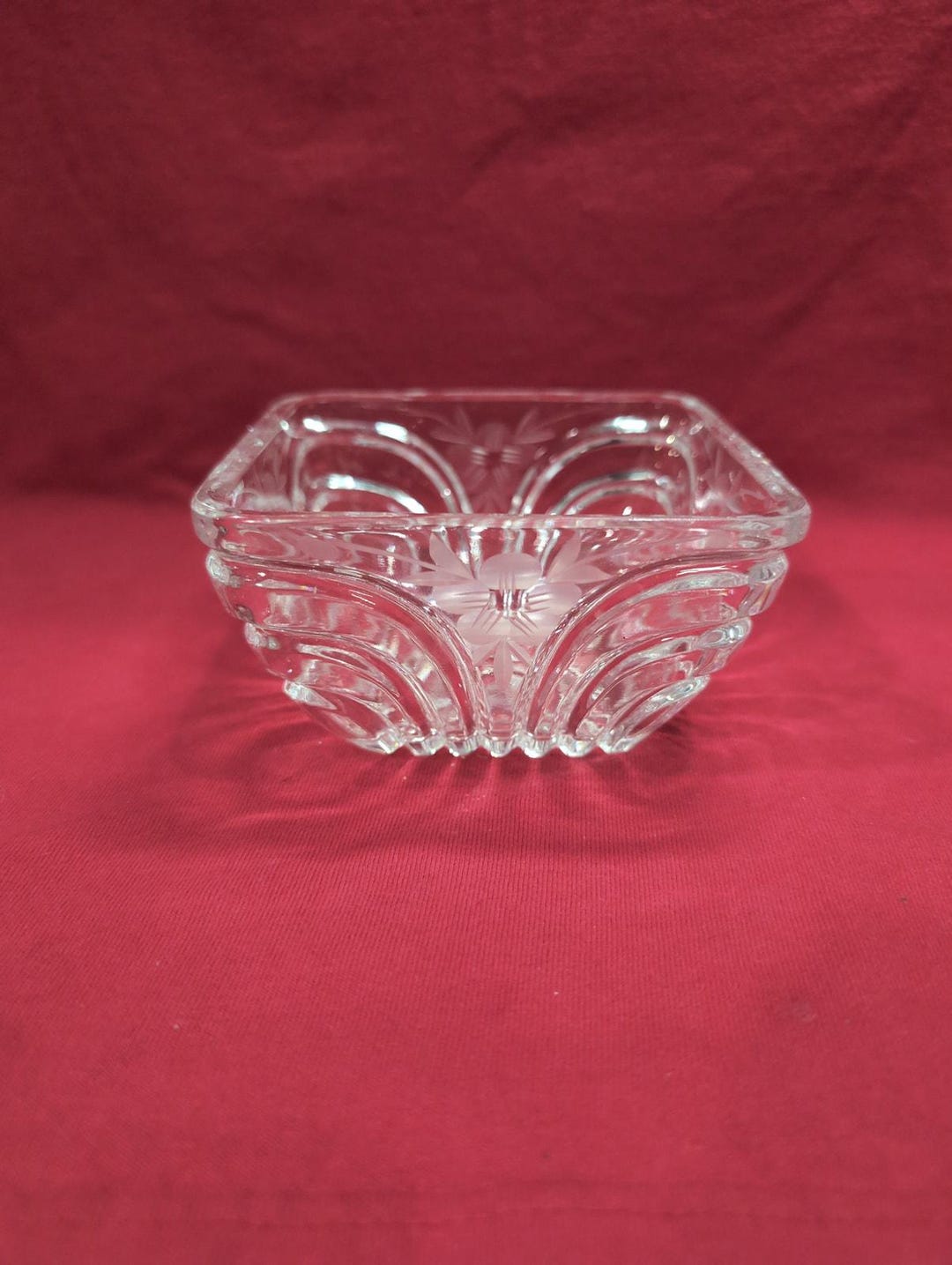 Polish Lead Crystal Square Bowl, Cut Glass Candy Dish, Elegant Crystal ...