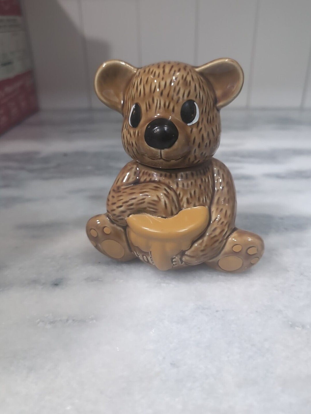 Honey Bear Ceramic Honey Jar Pot, Vintage Taiwan Bear Figural ...