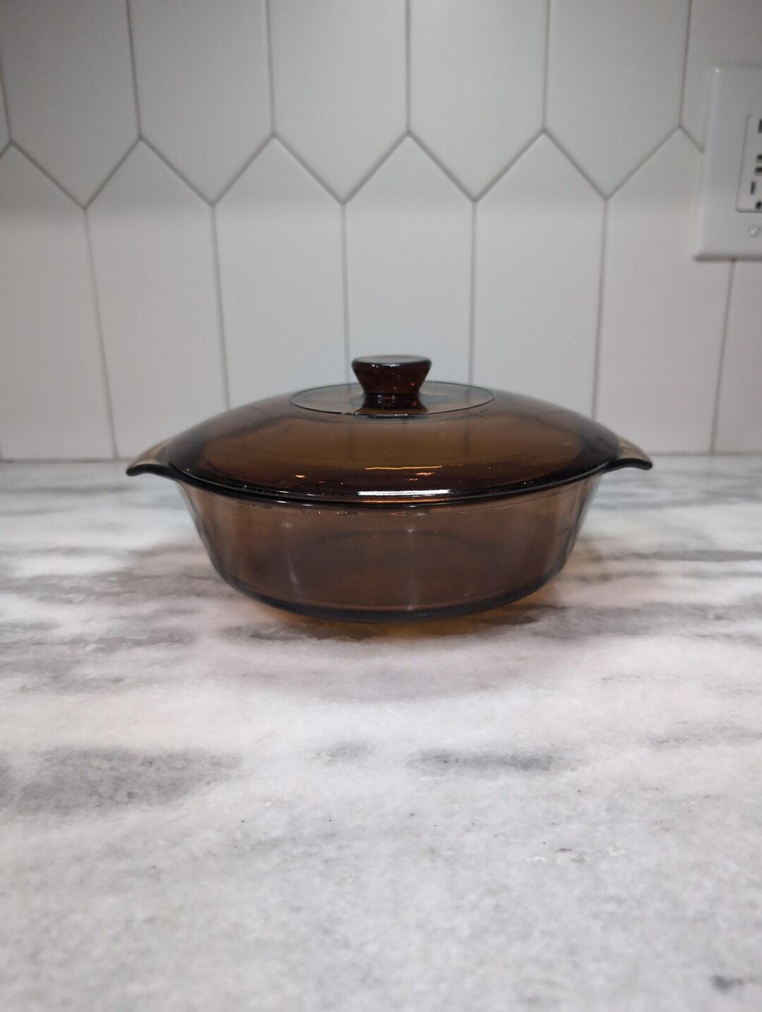 Anchor Hocking Glassware 1.5 Quart Amber Casserole Dish, Baking ...