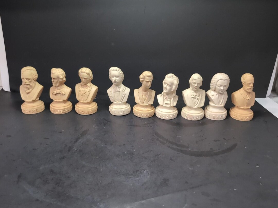 Halbe Miniature Composer Bust Set, Vintage Music Figures, Set of 9 ...
