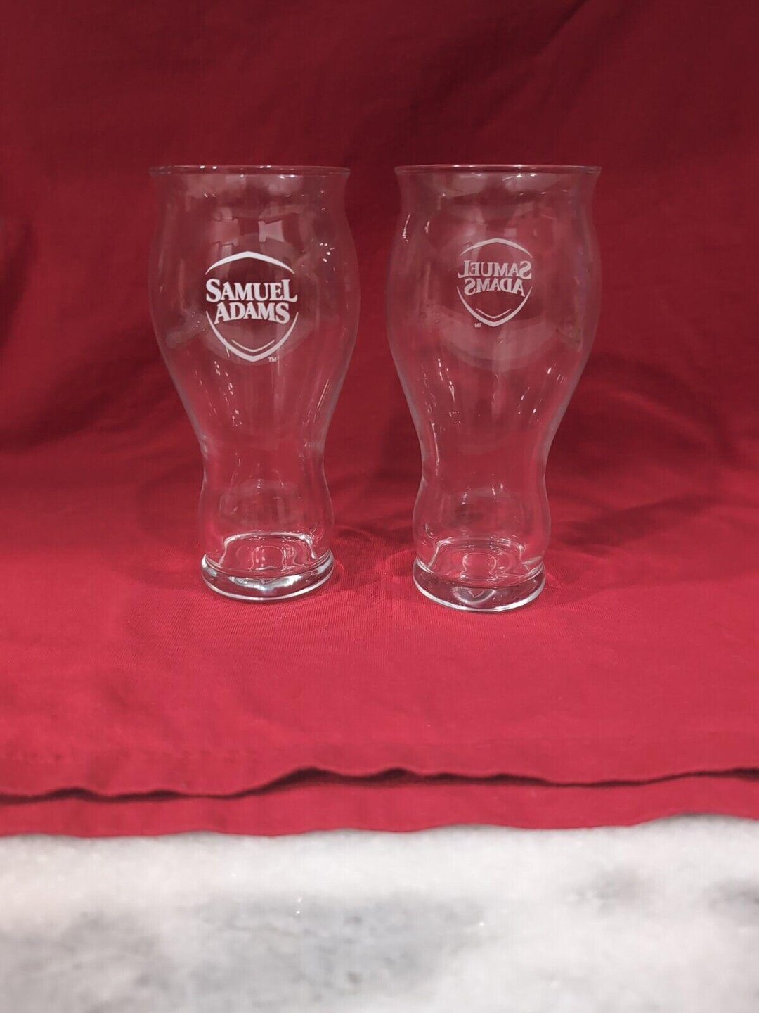 Samuel Adams Boston Lager Tulip Glass Set, Set of 4 Beer Glasses, White ...