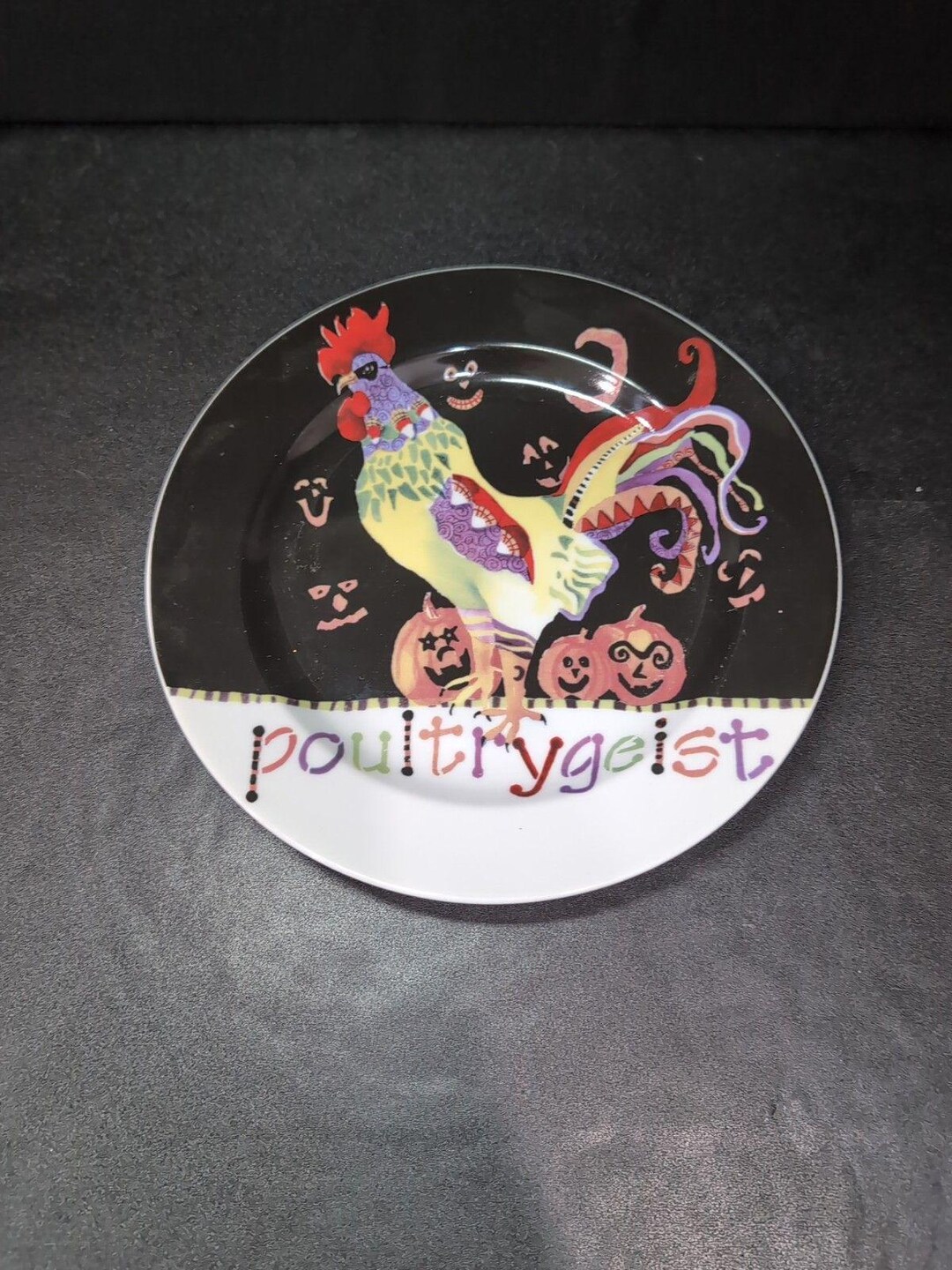 Sharon Neuhaus Poultrygeist Plate, Poultry in Motion Luncheon Plate ...