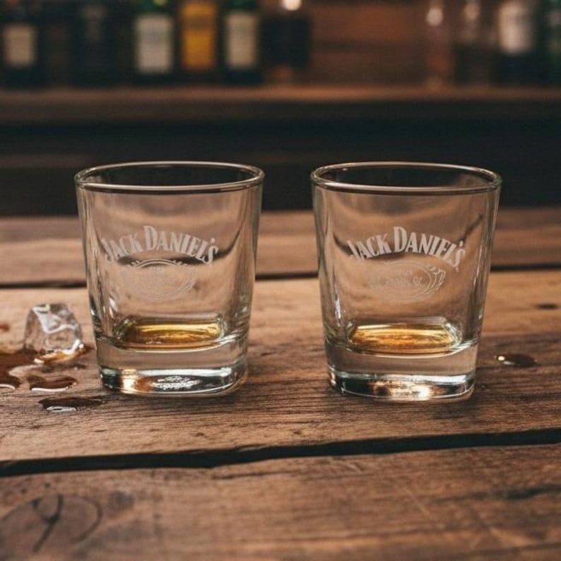Jack Daniels Old No. 7 Whiskey Rocks Glasses, Set of 2, Mismatched ...