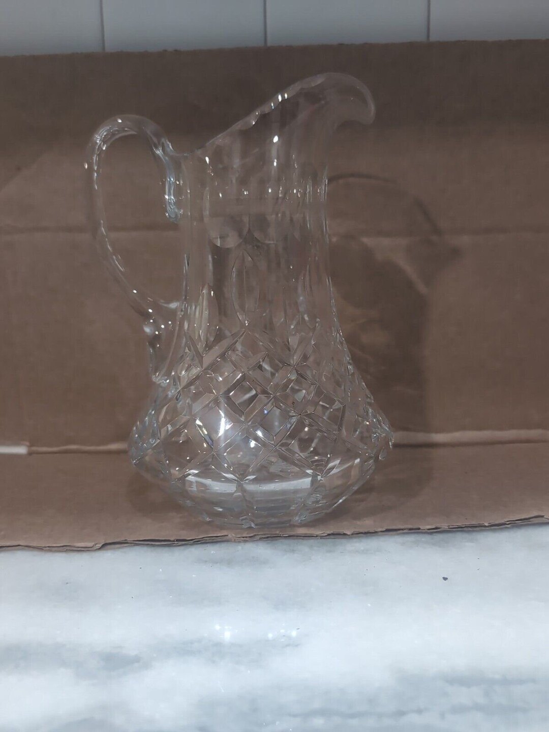 Starburst Lead Crystal Pitcher 9, Cut Glass Water Jug, Vintage ...