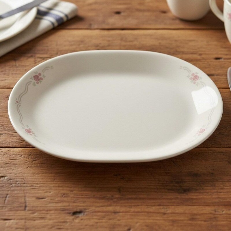 Pink Rose Oval Platter - Etsy