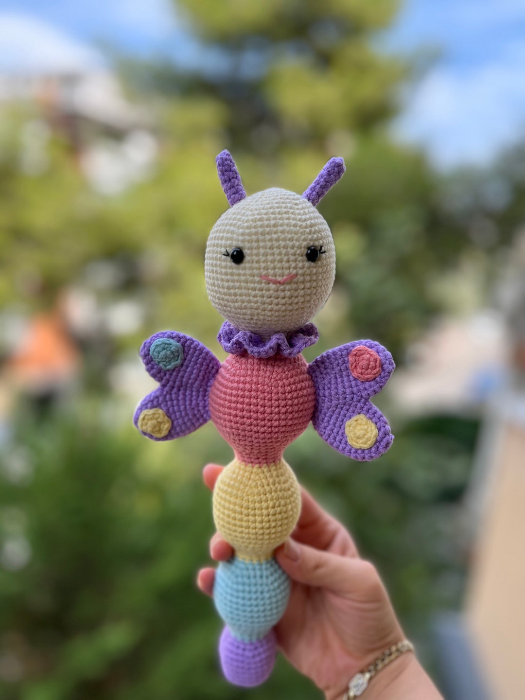 Adorable Handcrafted 30CM/11.81 Amigurumi Caterpillar With Rattle ...