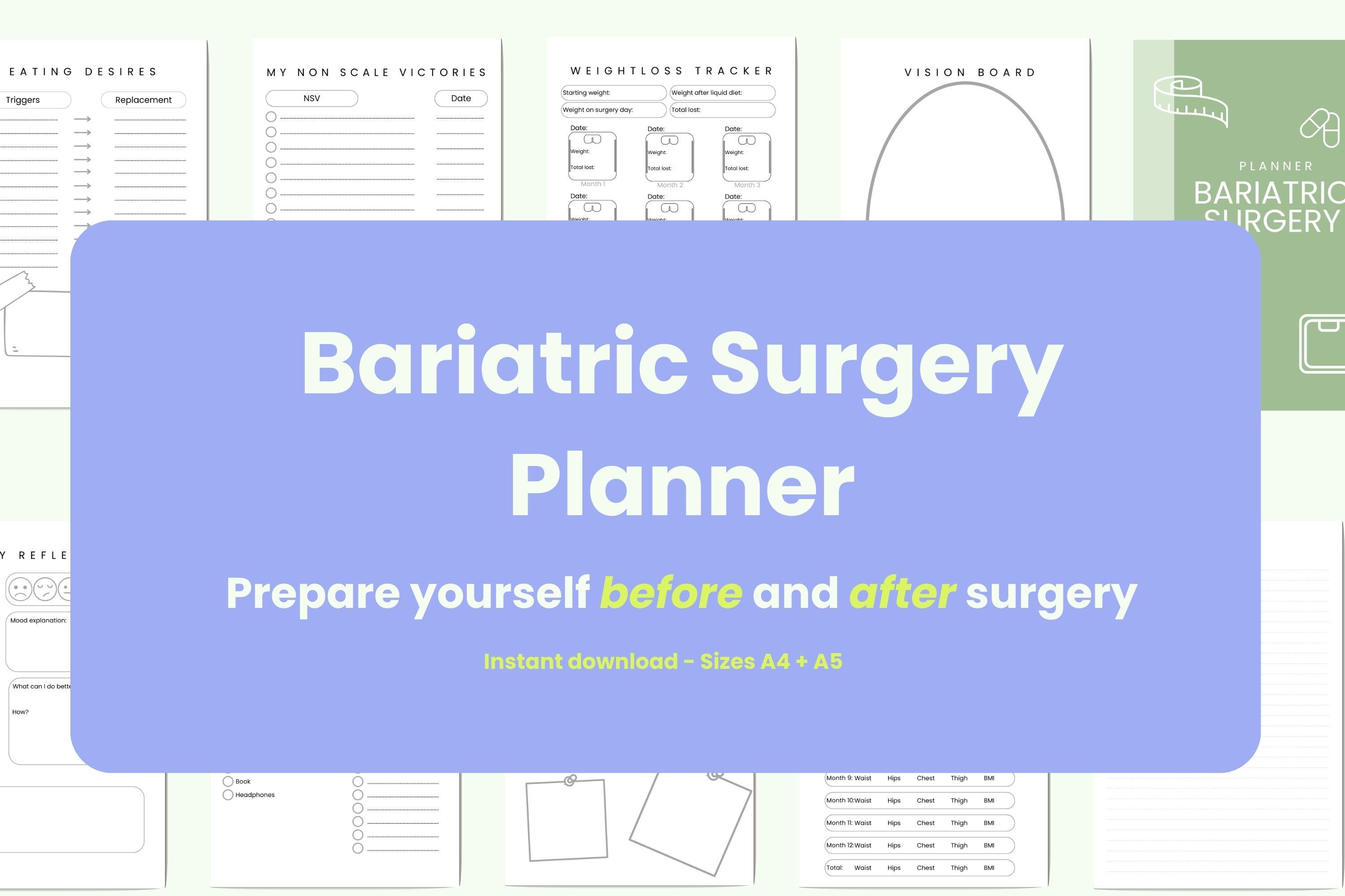 Bariatric Surgery Planner Printable, Digital Planner, Weight Loss ...
