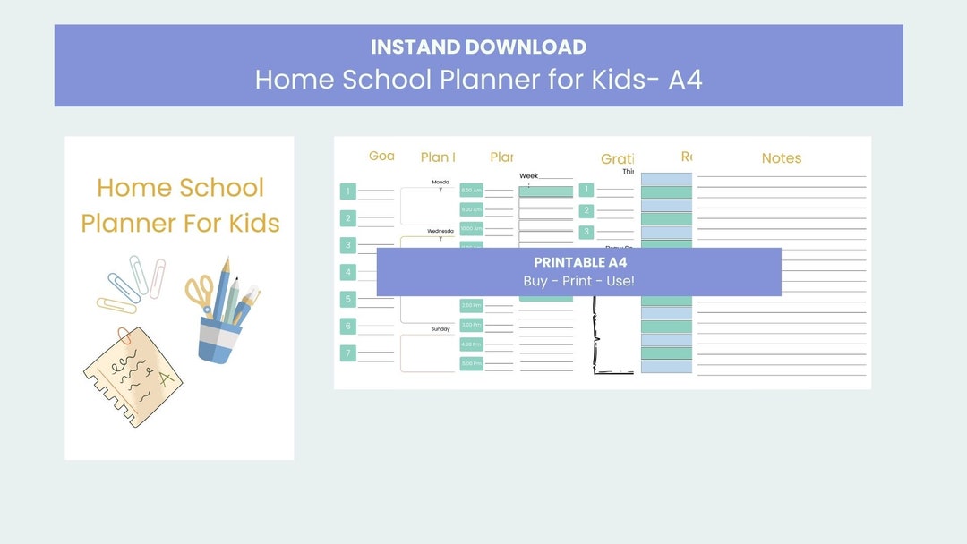 School Planner for Kids School Calendar School Checklist Chore Charts ...