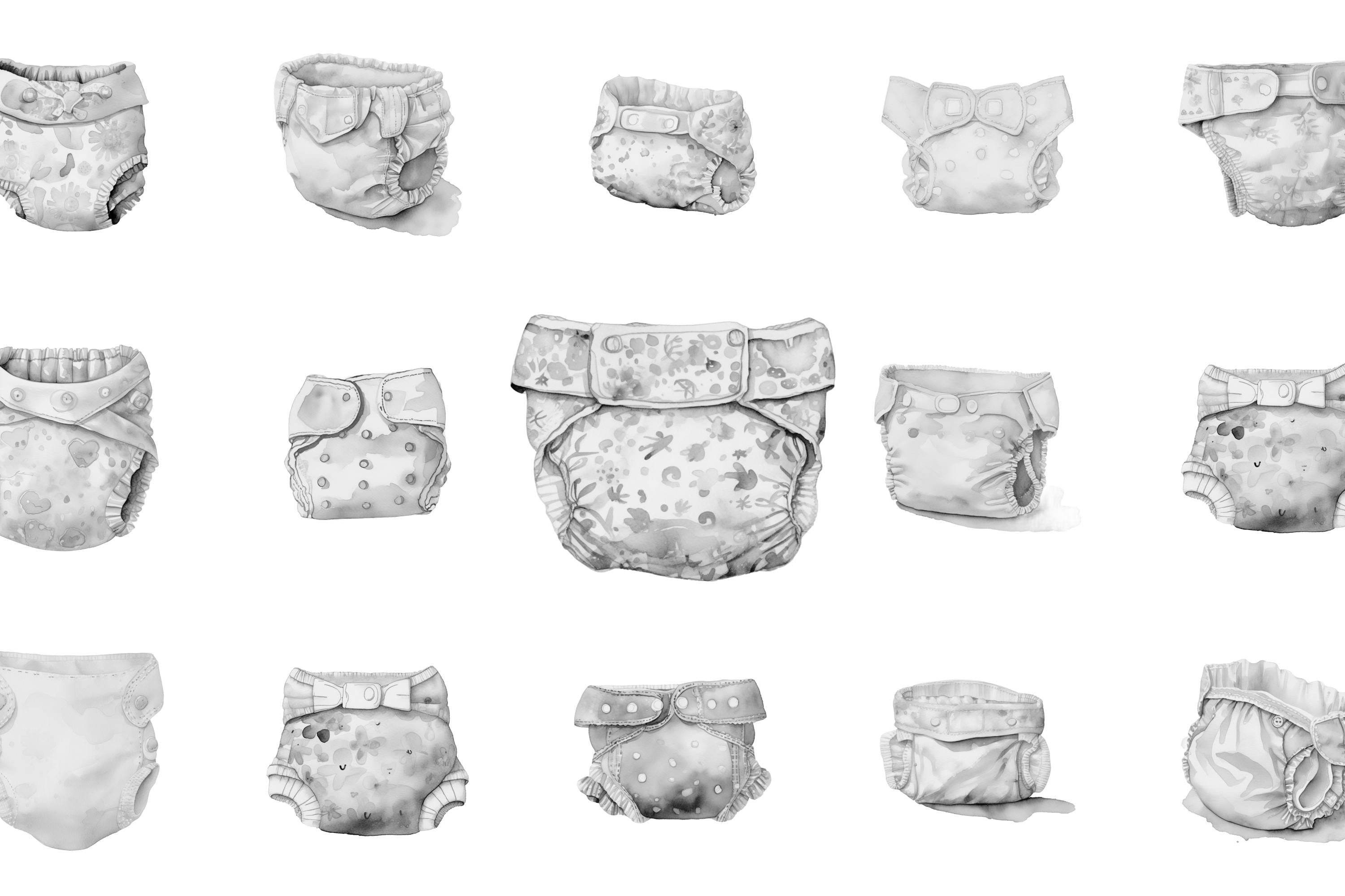 Baby Diaper Clipart, Watercolor Clip Art, PNG, Transparant Background ...