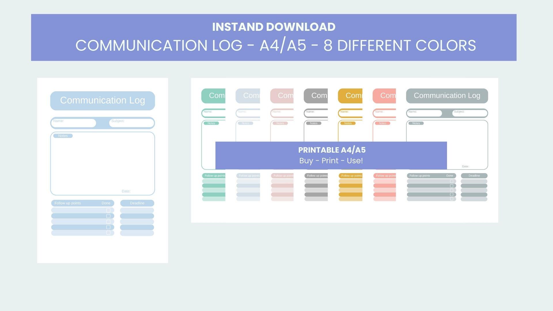 Communication Log, Call Log, Client Tracker, Conversation Tracker ...