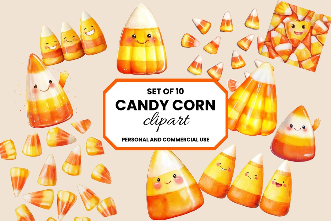 Candy Corn Clipart, Watercolor Candy Corn, Candy Png, Digital Download ...
