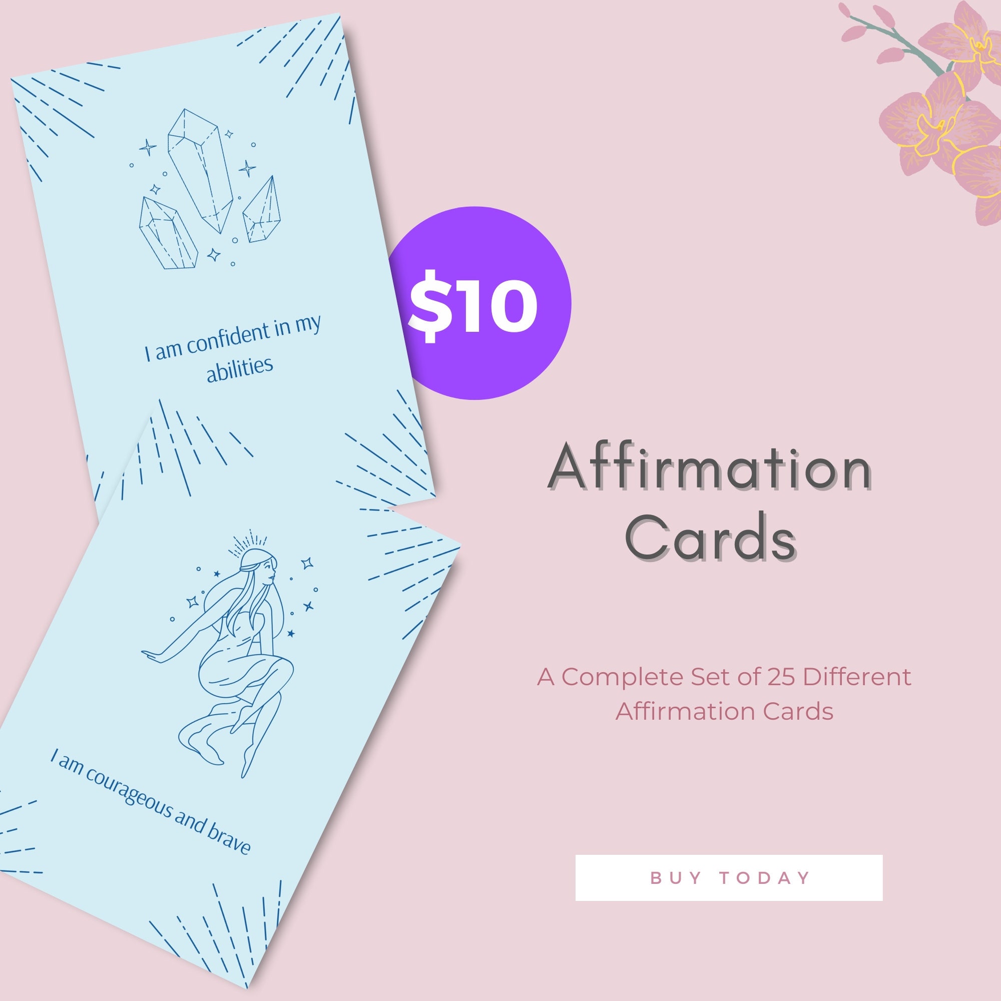 Printable Affirmations Affirmation Deck Motivational Cards
