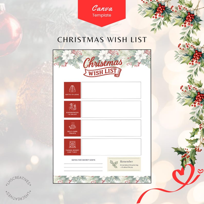 Christmas Wish List Printable | Letter to Santa | Gift Ideas for ...
