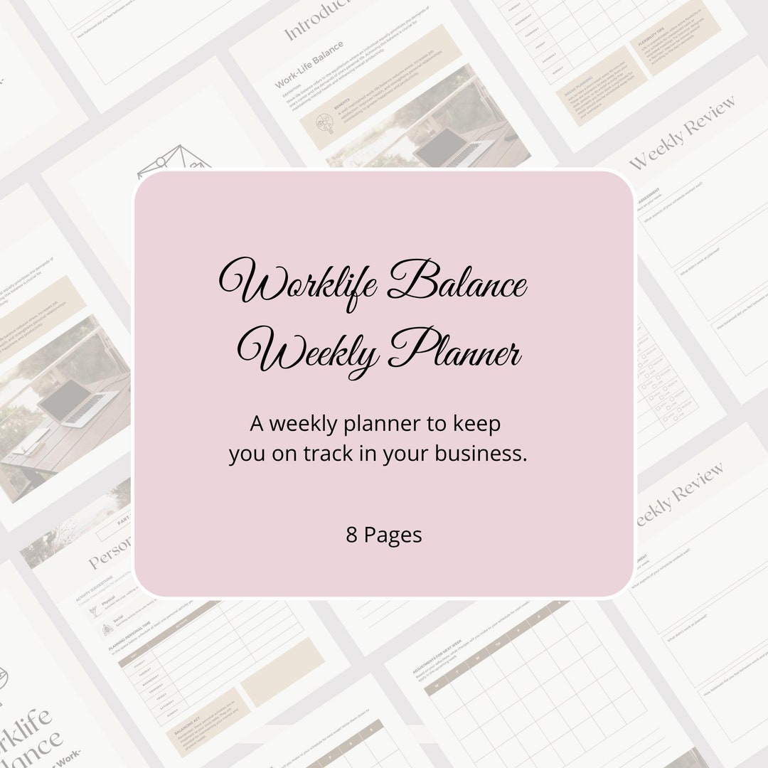 Work-life Balance Worksheet | Achieve Harmony in Daily Life & Work ...