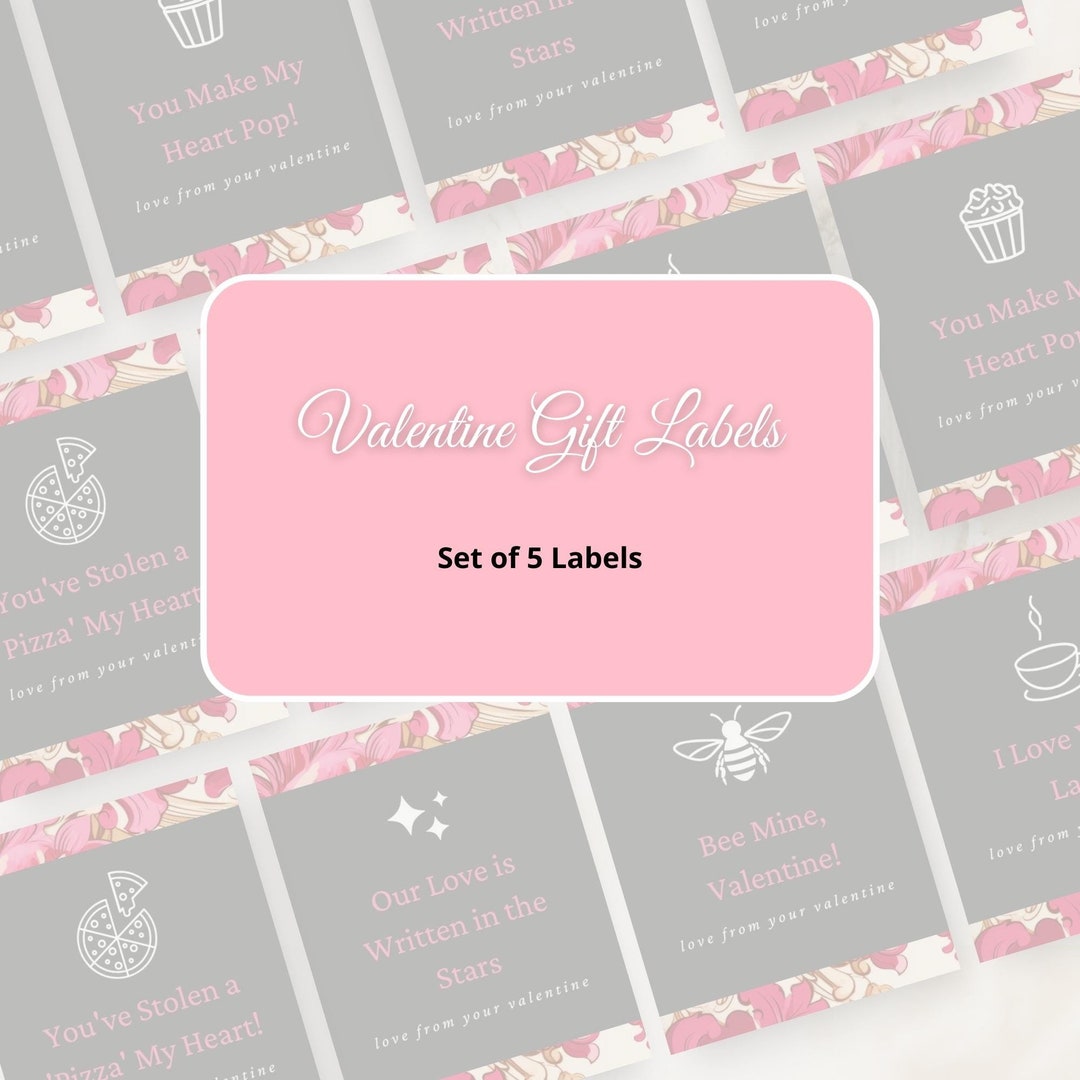 5 Printable Valentine's Day Gift Labels | Romantic Customizable ...