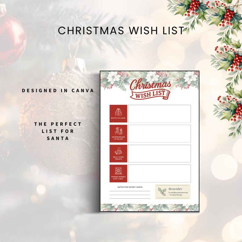 Christmas Wish List Printable | Letter to Santa | Gift Ideas for ...