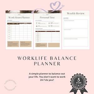 Work-life Balance Worksheet | Achieve Harmony in Daily Life & Work ...