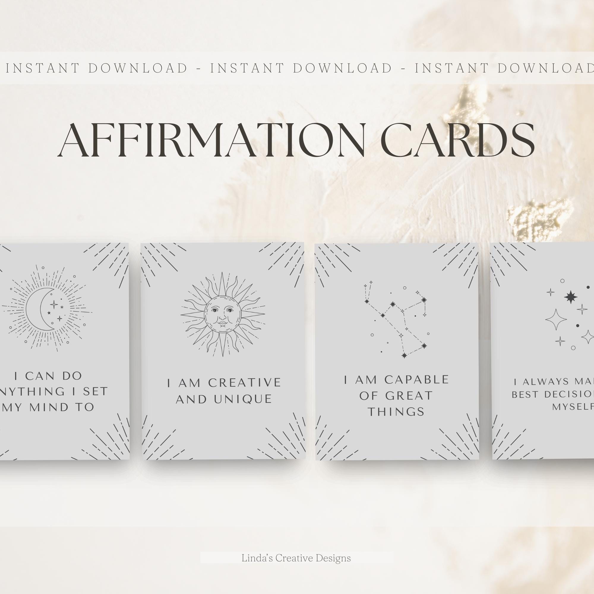 Printable Affirmations Affirmation Deck Motivational Cards ...