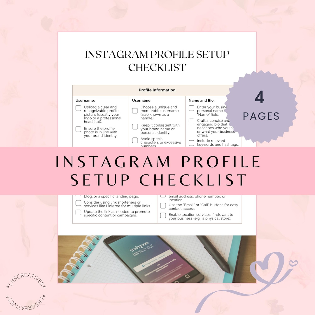 Instagram Profile Setup Guide: Checklist & Tips (canva Template) - Etsy ...