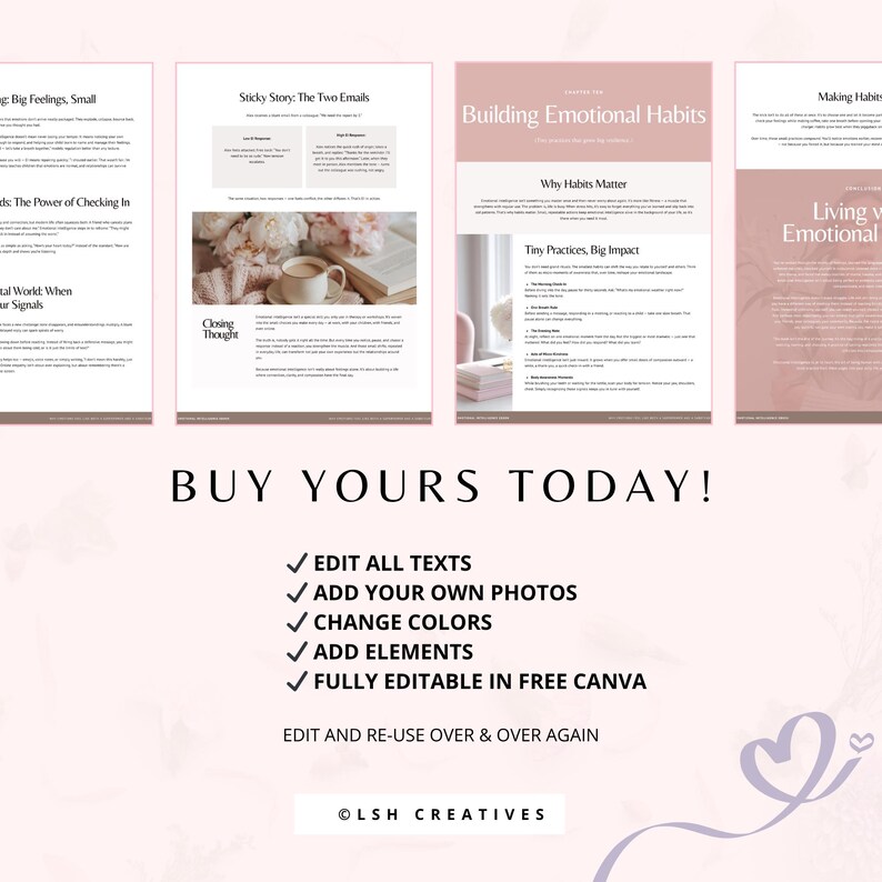 Emotional Intelligence Book Template for Self-development and Personal Growth | PDF - Etsy