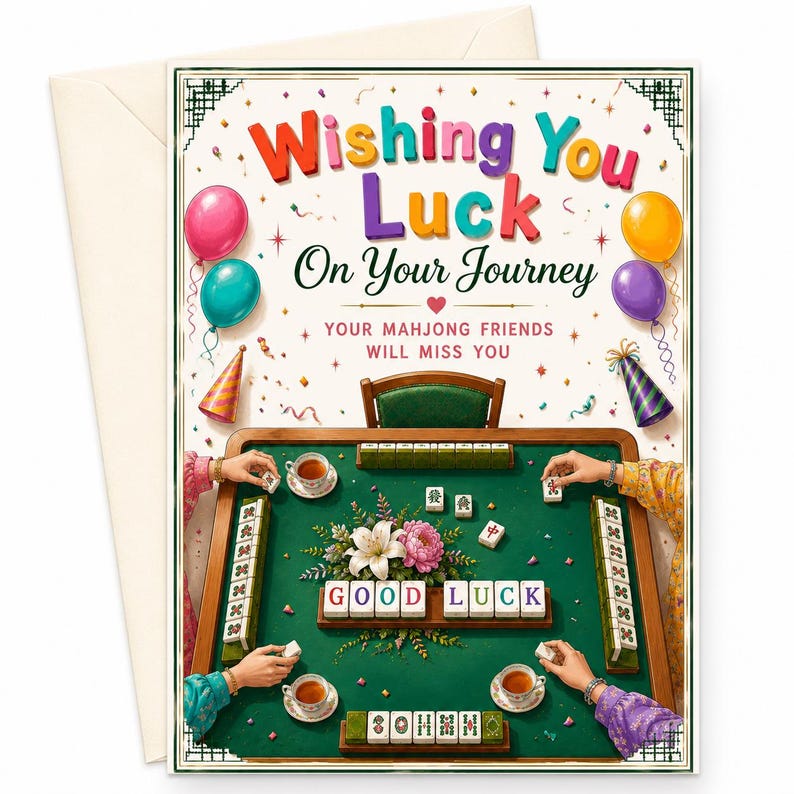 Mahjong Good Luck Card Printable | Ich wünsche Ihnen viel Glück auf ...