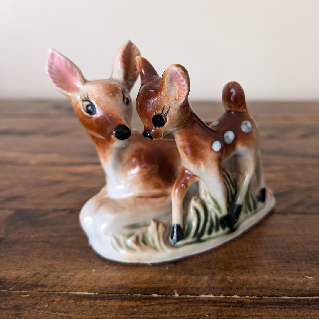 Vintage Shafford Deer Planter / Ceramic Doe and Fawn / Made in Japan ...