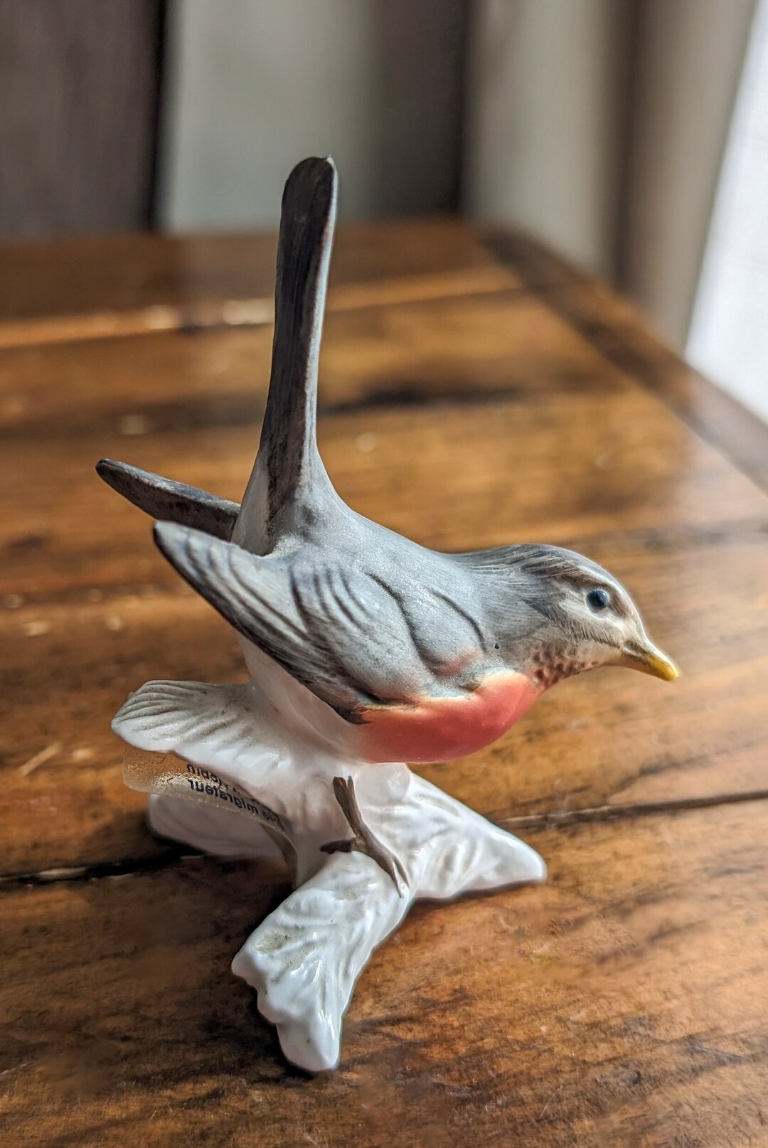 Small Vintage Goebel American Robin Figurine/ Porcelain Bird Statue ...