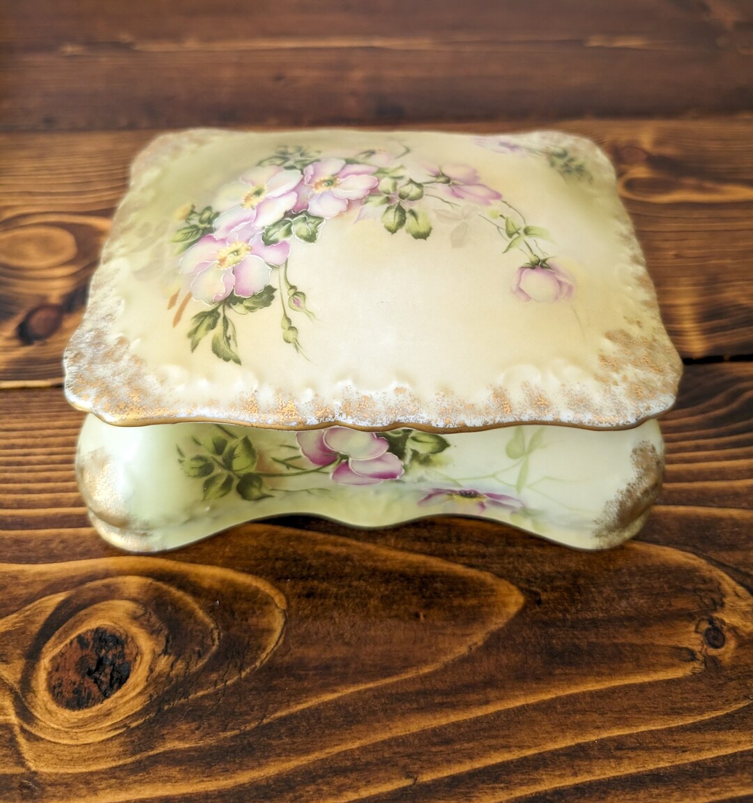 Vintage Nippon Porcelain Jewelry Box or Trinket Box - Etsy