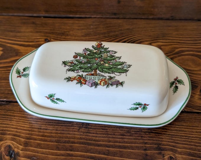 Spode Christmas Tree Covered Butter Dish - Vintage - Etsy