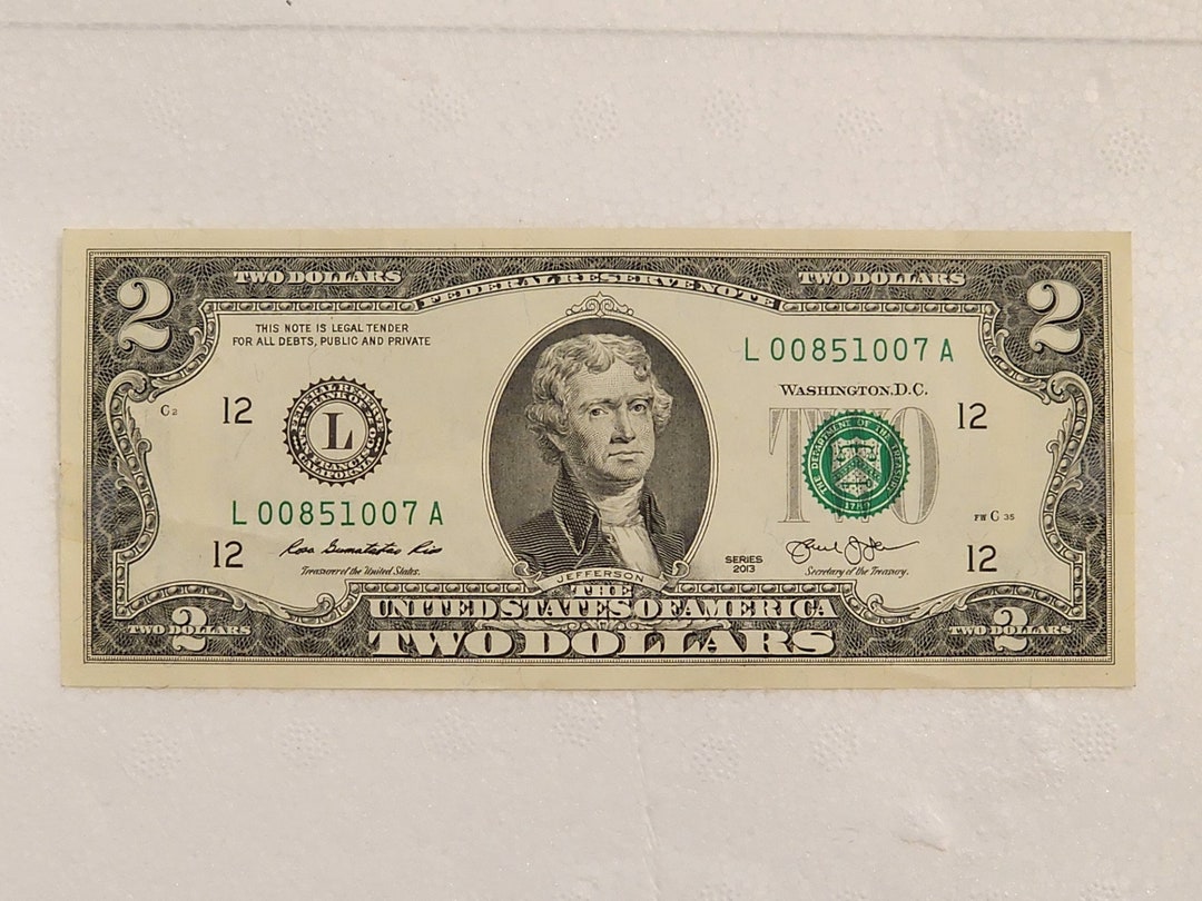 NEW Uncirculated Two Dollar Bills Series 2013 - Etsy