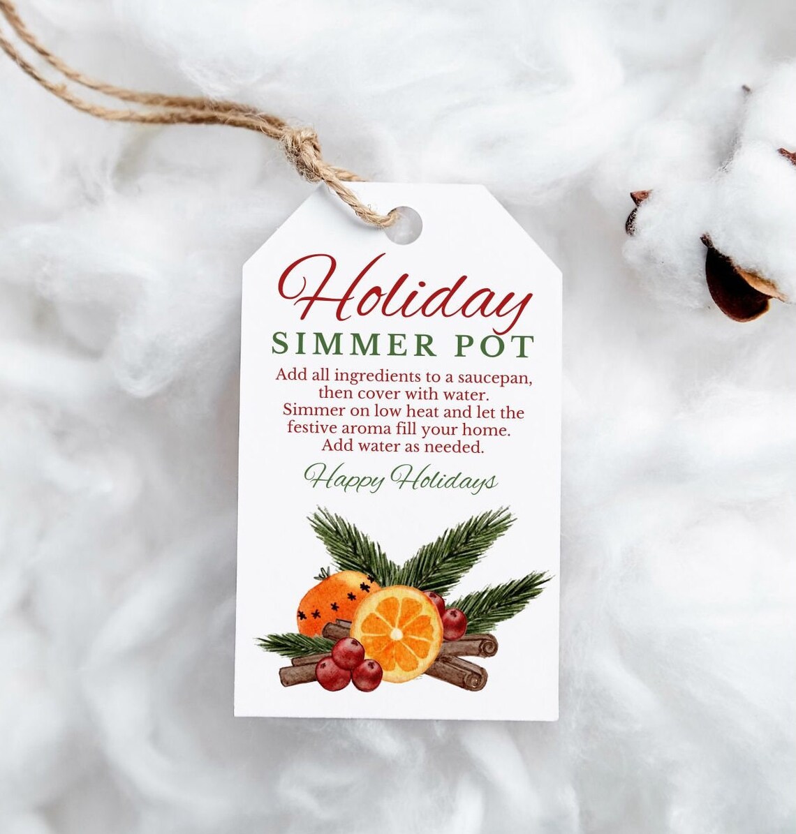Christmas Winter Simmer Pot Gift Tags | Printable Holiday Teacher ...