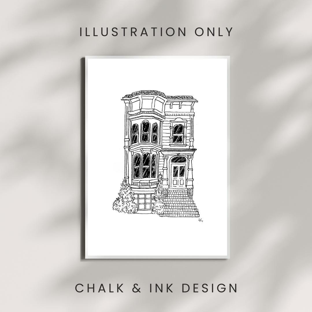 Full House Victorian Home Digital Print | San Francisco Art | 90s TV ...